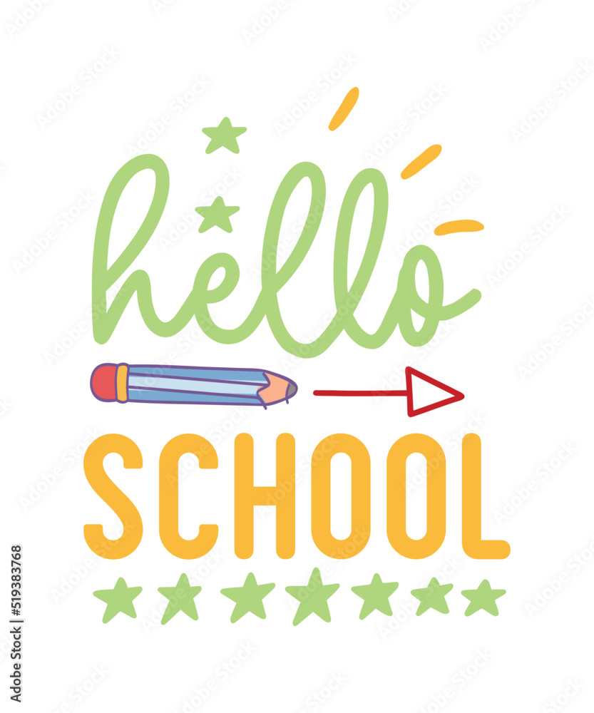 Hello Back to School SVG, Png, Eps, Dxf, First day of School Svg, Svg ...