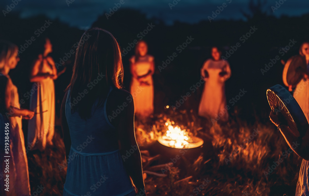 Women at the night ceremony. Ceremony space. Stock Photo | Adobe Stock