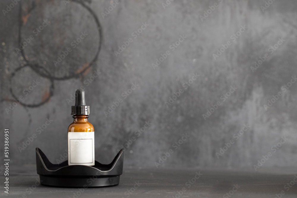 Dropper bottle with moisturizing serum oat dark grey conrcete ...