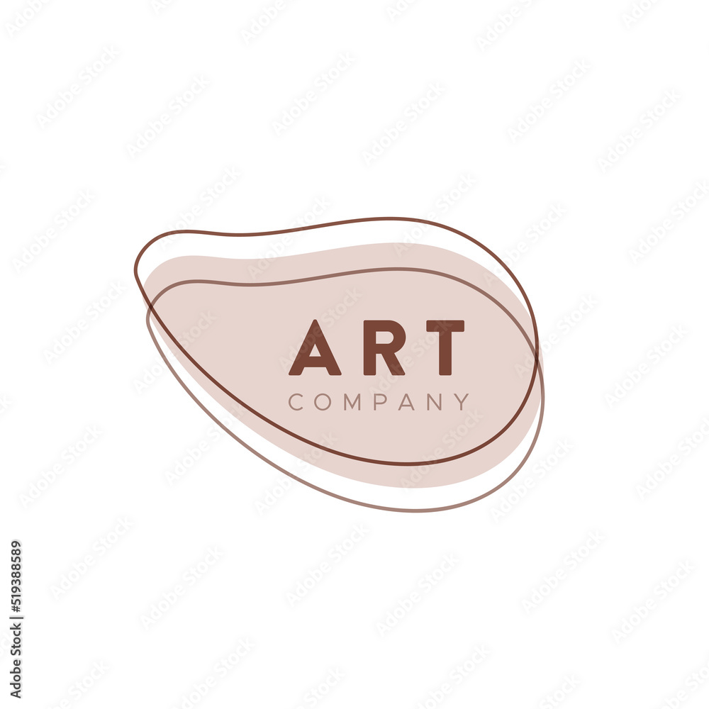Art company logo. Hand drawn organic shapes background. For company ...