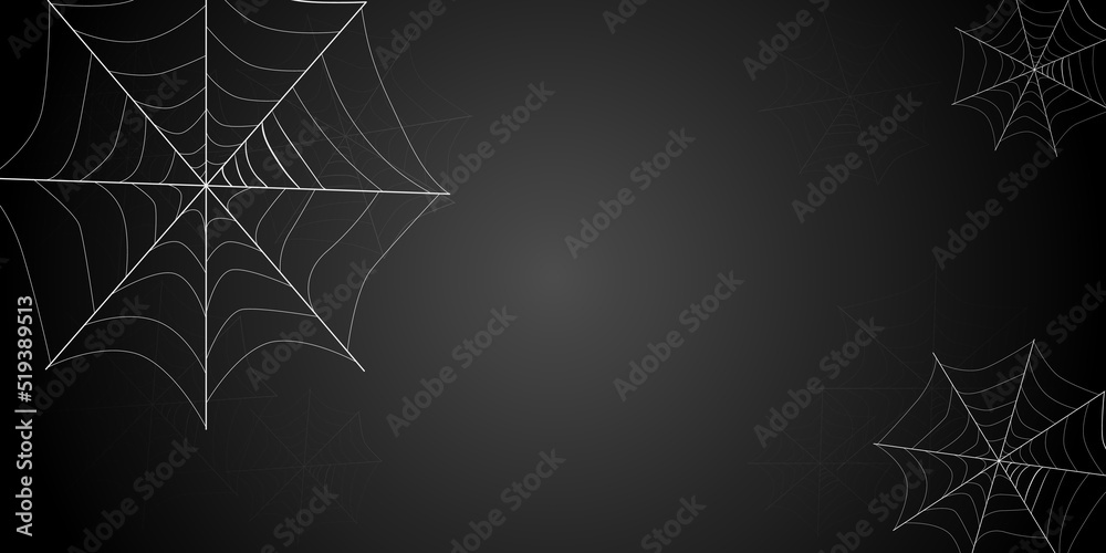 Spider web on a black background for a Halloween themed party. vector ...