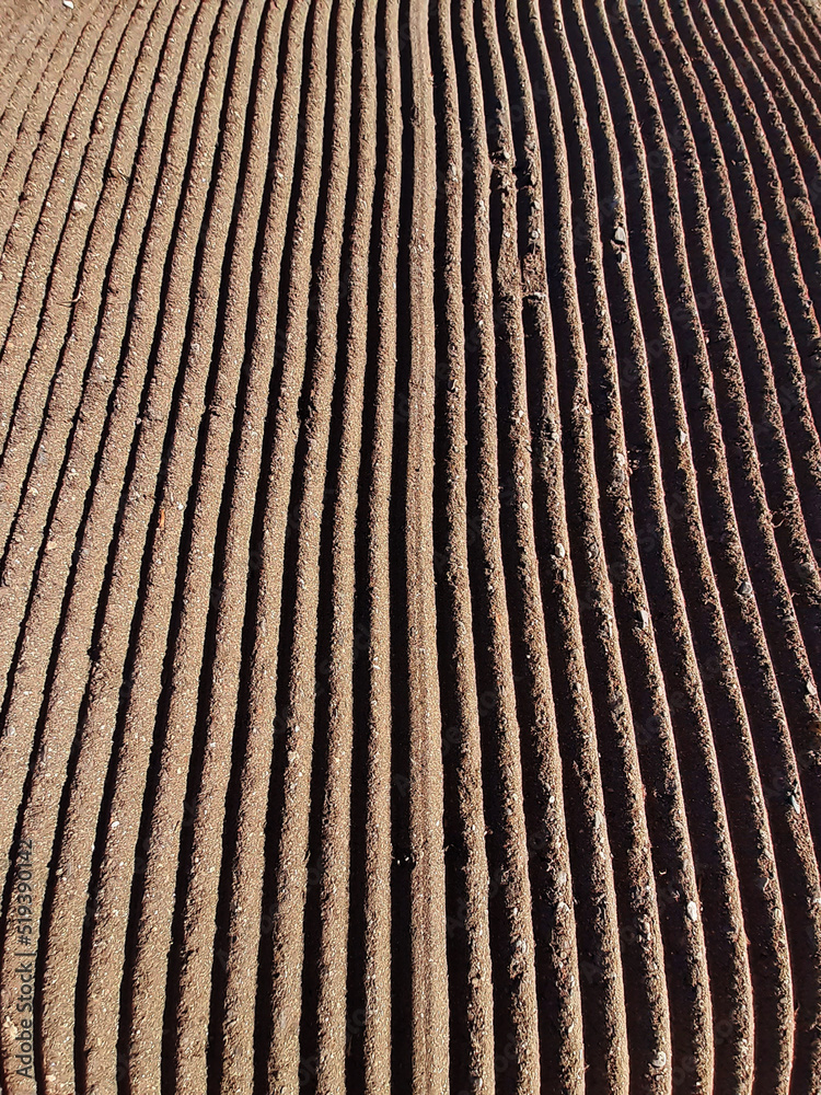 Background of raked white sand. Texture perspective of beach sand ...