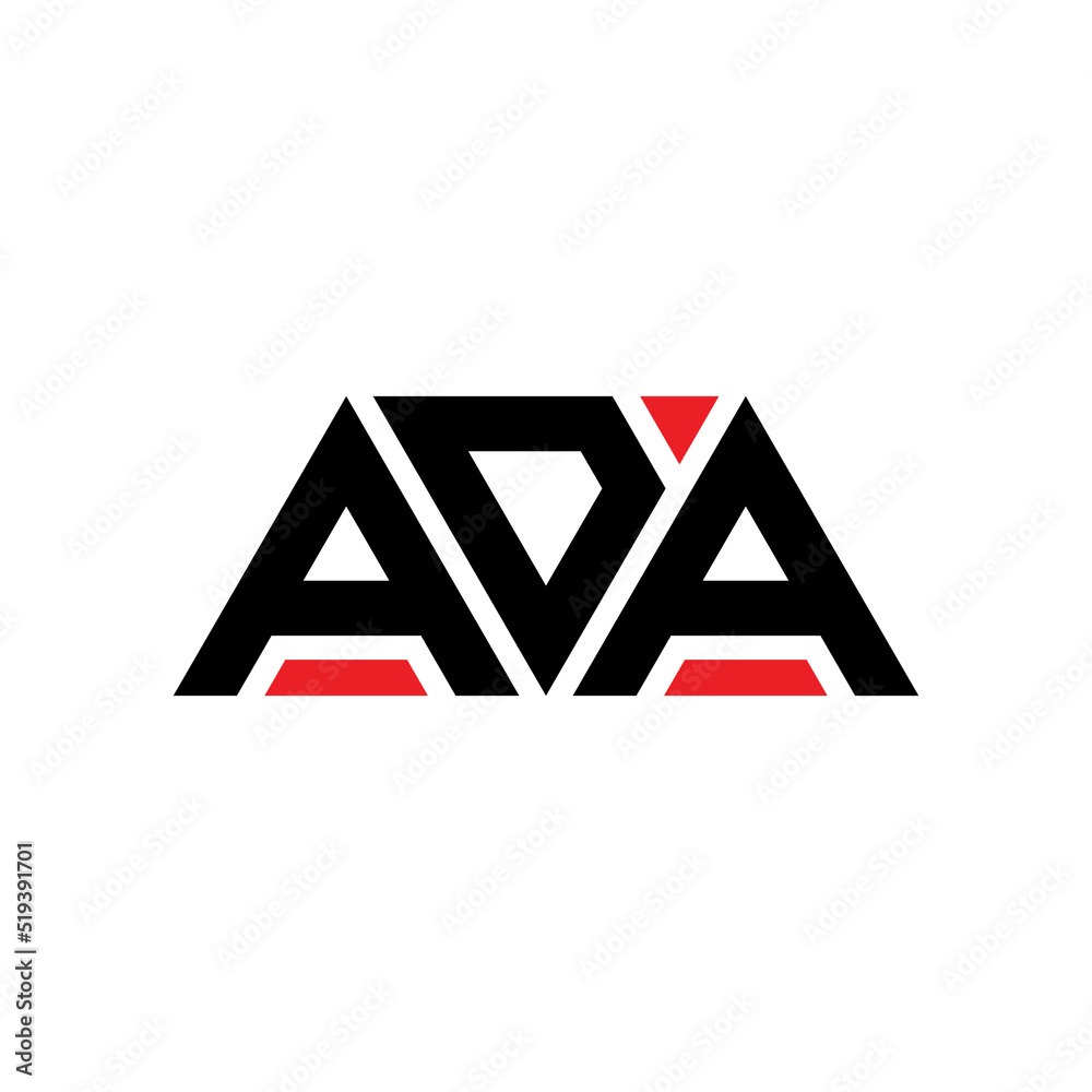 ADA triangle letter logo design with triangle shape. ADA triangle logo ...