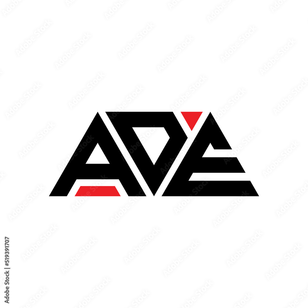 ADE triangle letter logo design with triangle shape. ADE triangle logo ...