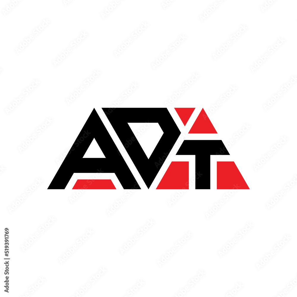 ADT triangle letter logo design with triangle shape. ADT triangle logo ...