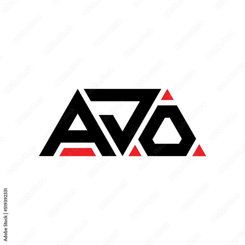 AJO triangle letter logo design with triangle shape. AJO triangle logo ...