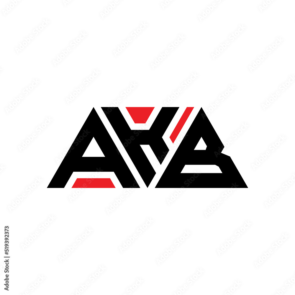 AKB triangle letter logo design with triangle shape. AKB triangle logo ...