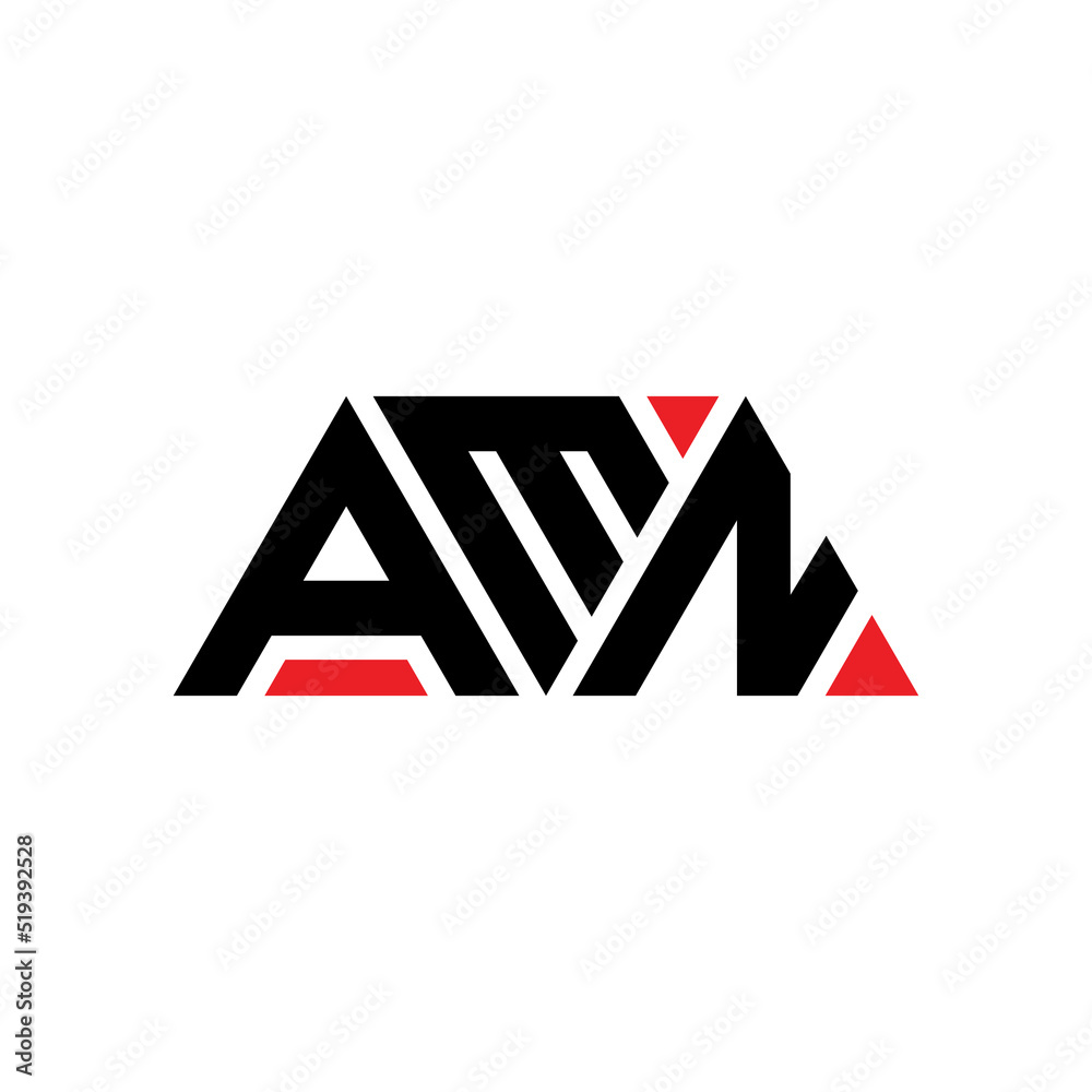 AMN triangle letter logo design with triangle shape. AMN triangle logo ...