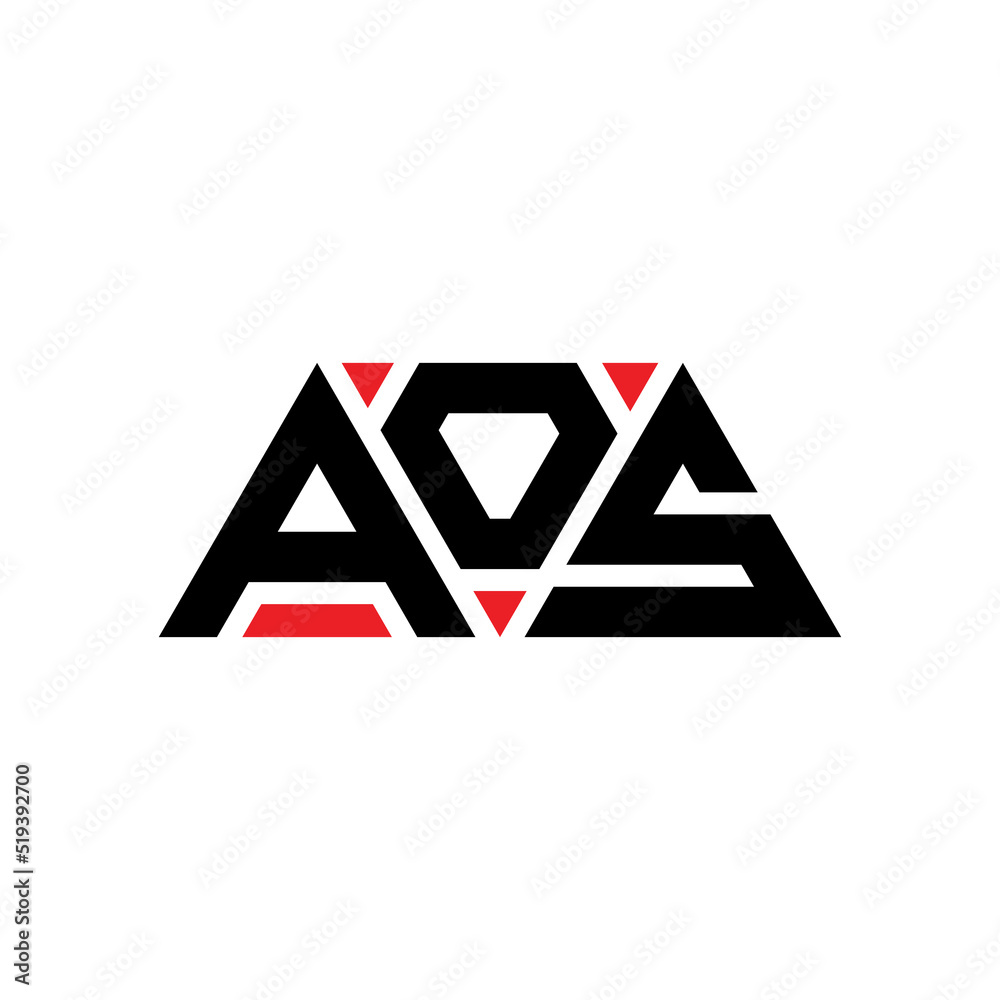 AOS triangle letter logo design with triangle shape. AOS triangle logo ...