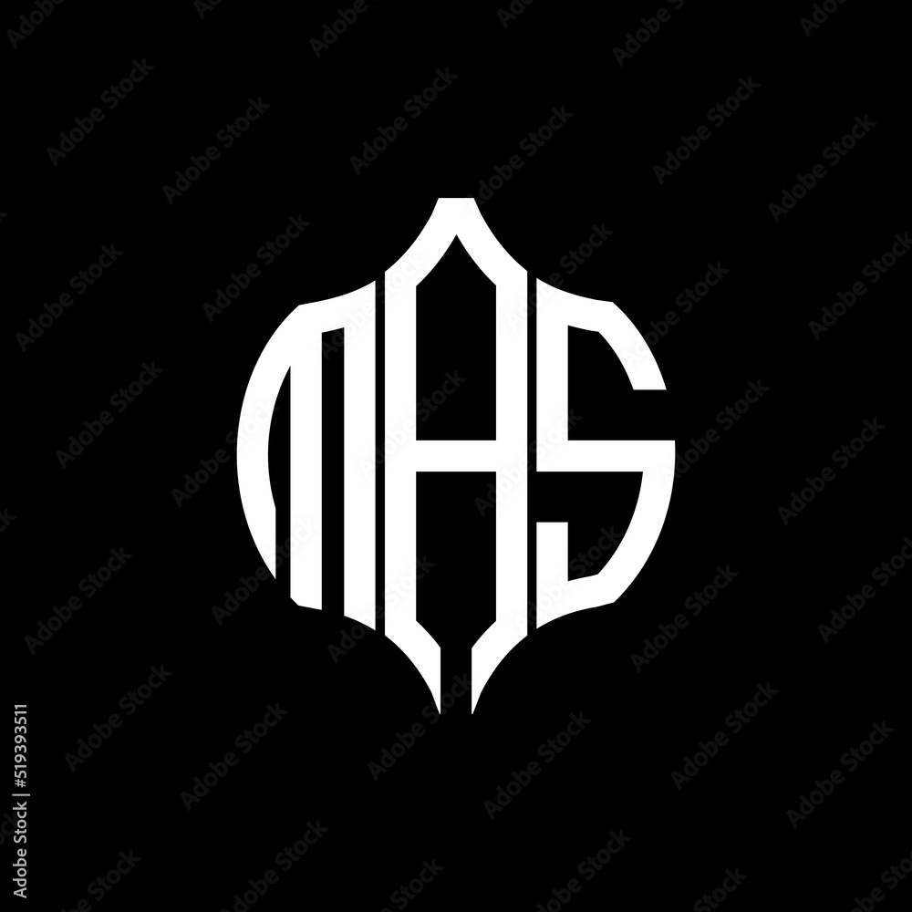 MAS letter logo. MAS best black background vector image. MAS Monogram ...