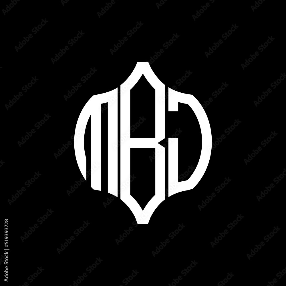 MBJ letter logo. MBJ best black background vector image. MBJ Monogram ...