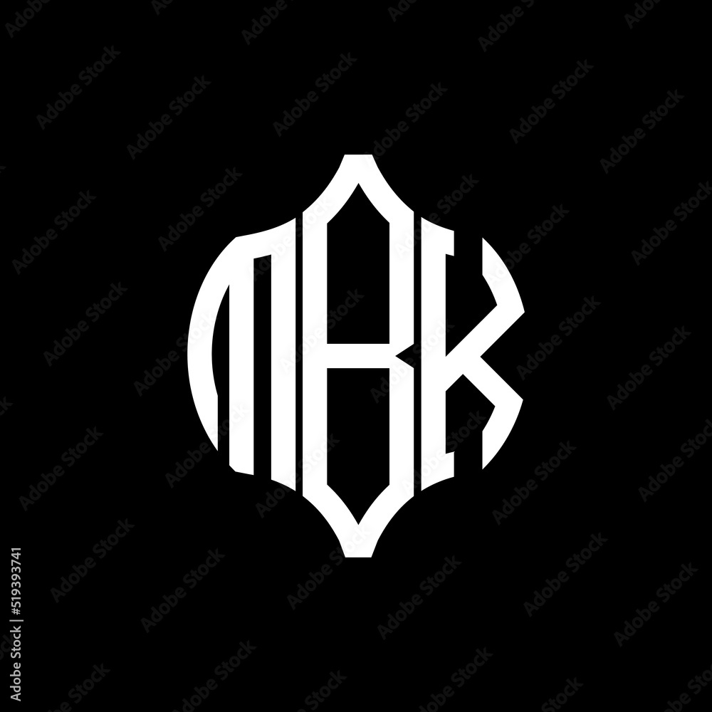 MBK letter logo. MBK best black background vector image. MBK Monogram ...