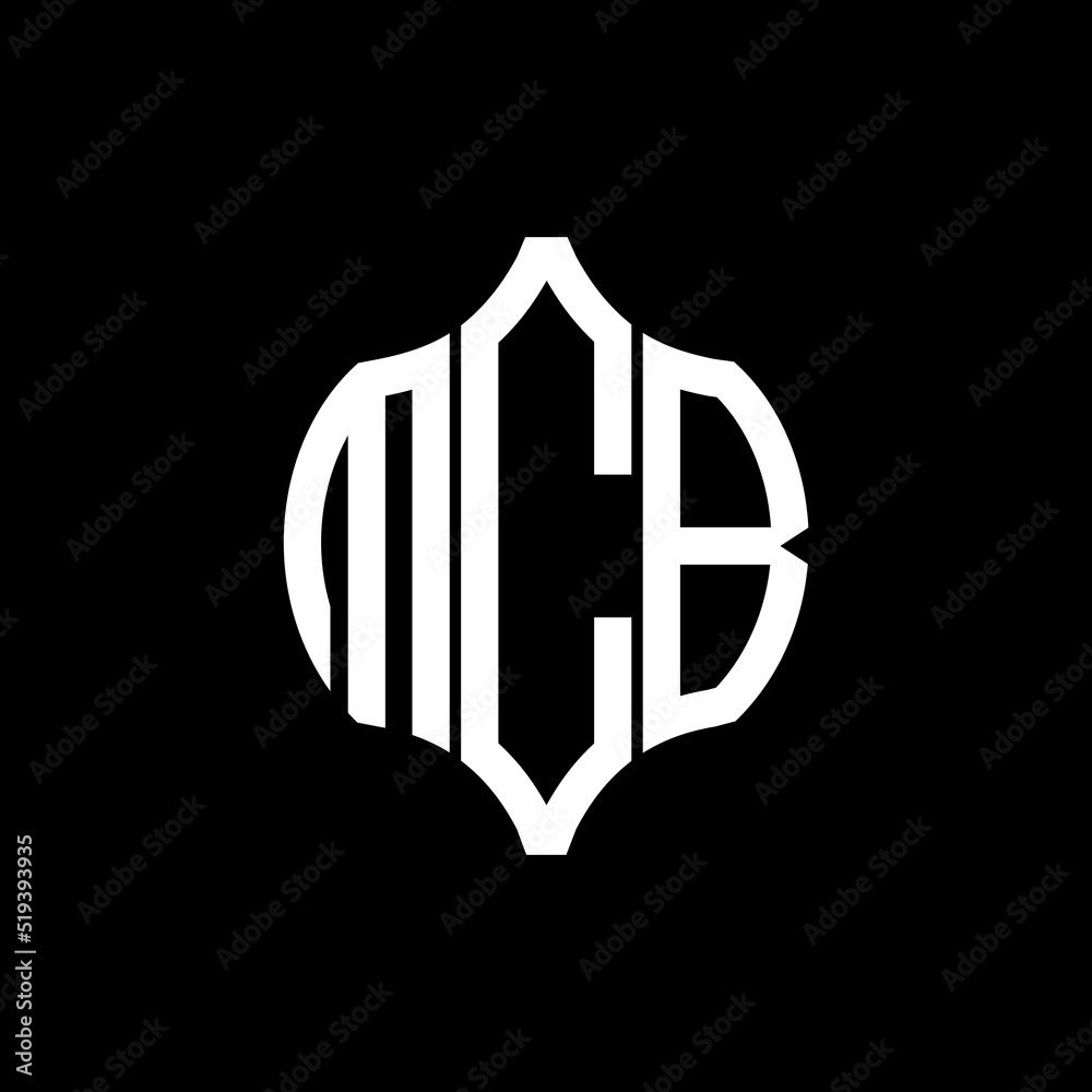 MCB letter logo. MCB best black background vector image. MCB Monogram ...