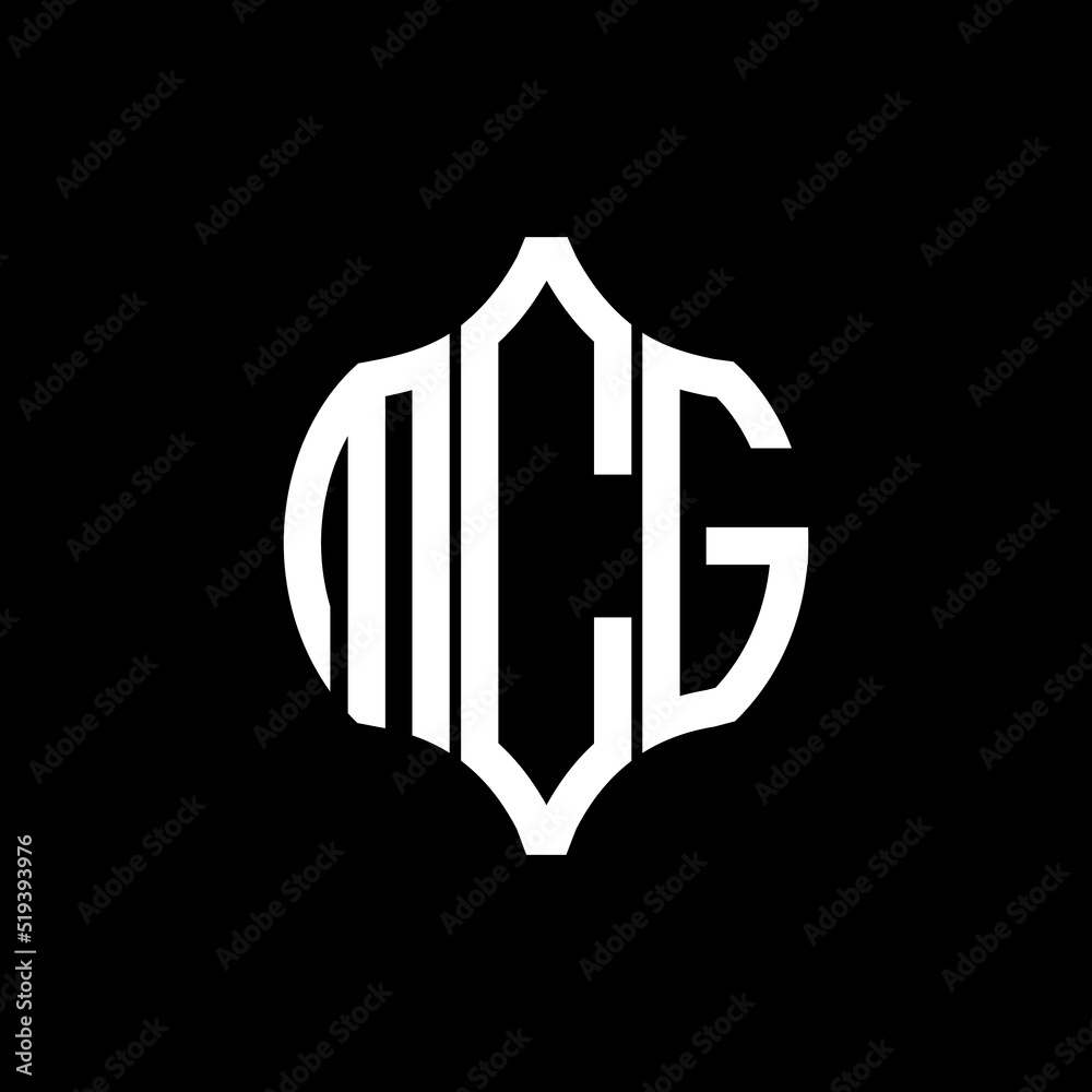 MCG letter logo. MCG best black background vector image. MCG Monogram ...