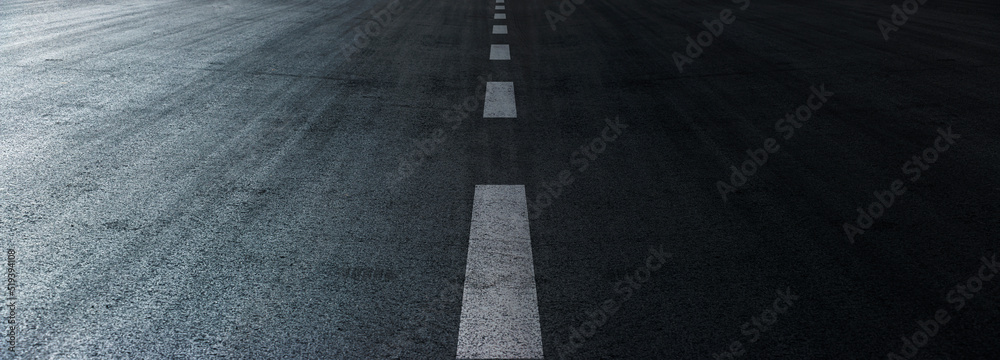Asphalt road texture background, black tarmac surface with white ...