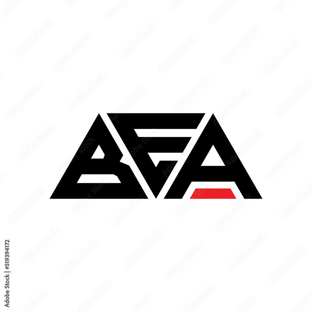BEA triangle letter logo design with triangle shape. BEA triangle logo ...