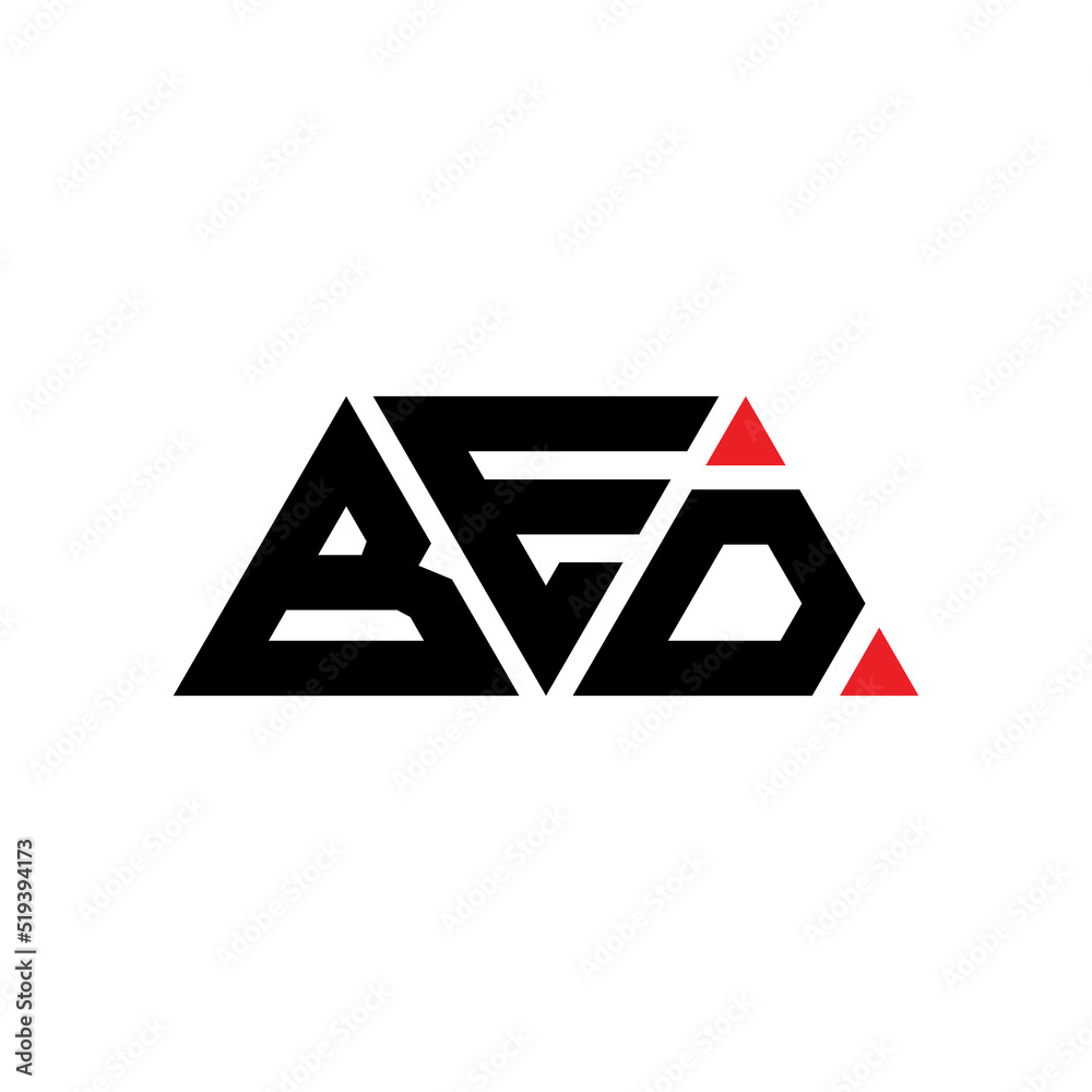 BED triangle letter logo design with triangle shape. BED triangle logo ...