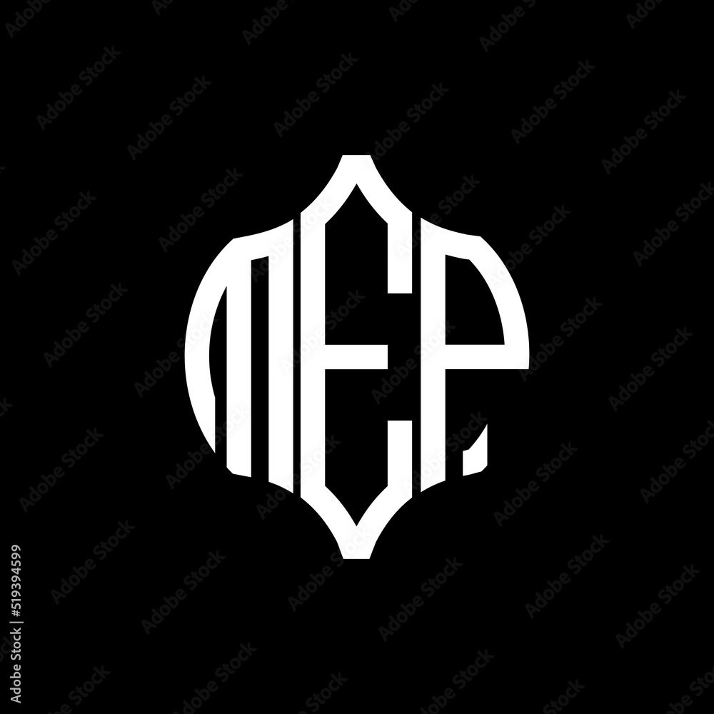 MEP letter logo. MEP best black background vector image. MEP Monogram ...