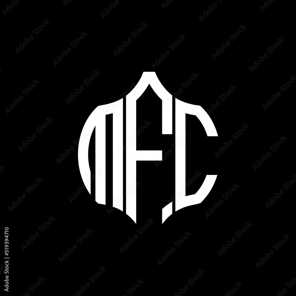MFC letter logo. MFC best black background vector image. MFC Monogram ...