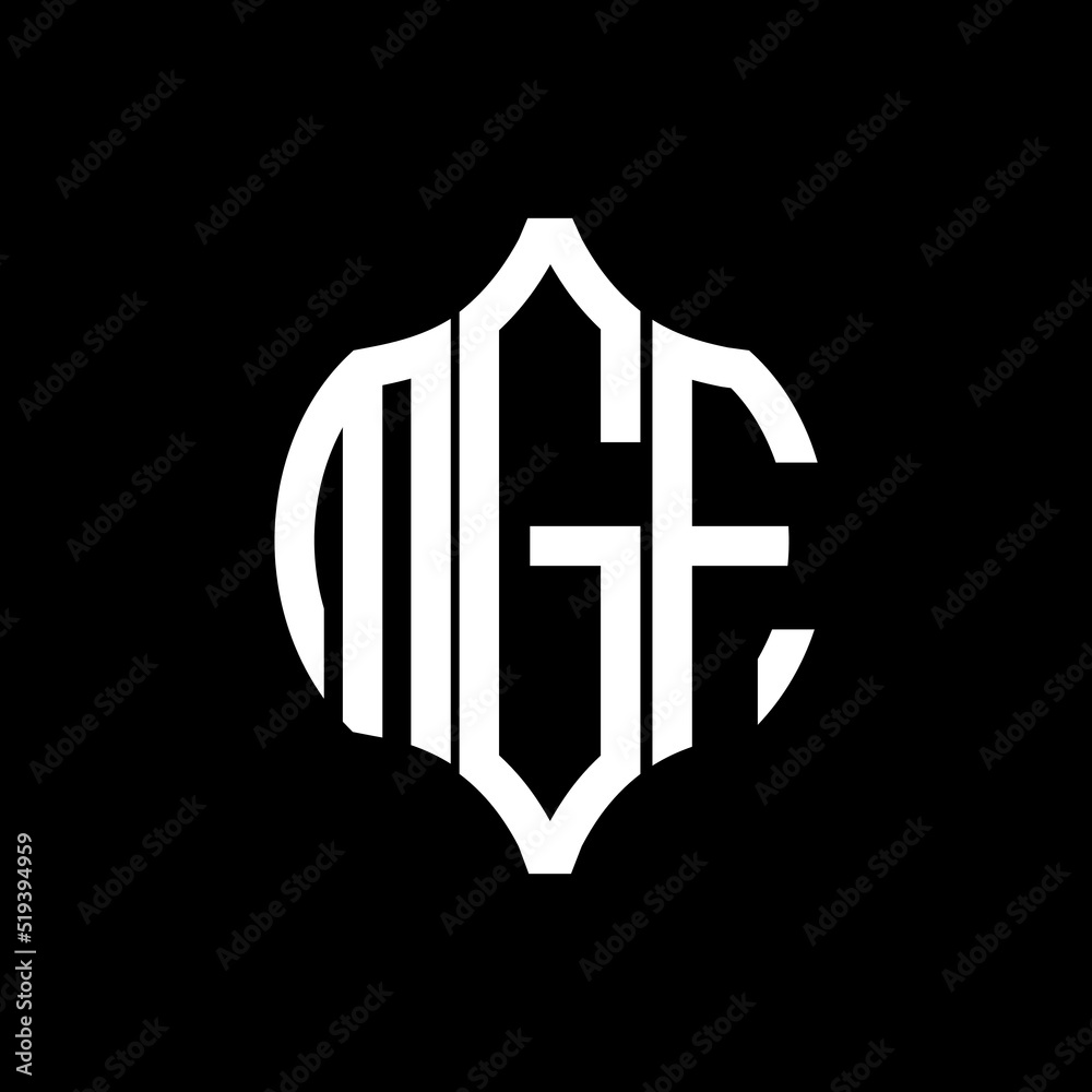 MGF letter logo. MGF best black background vector image. MGF Monogram ...