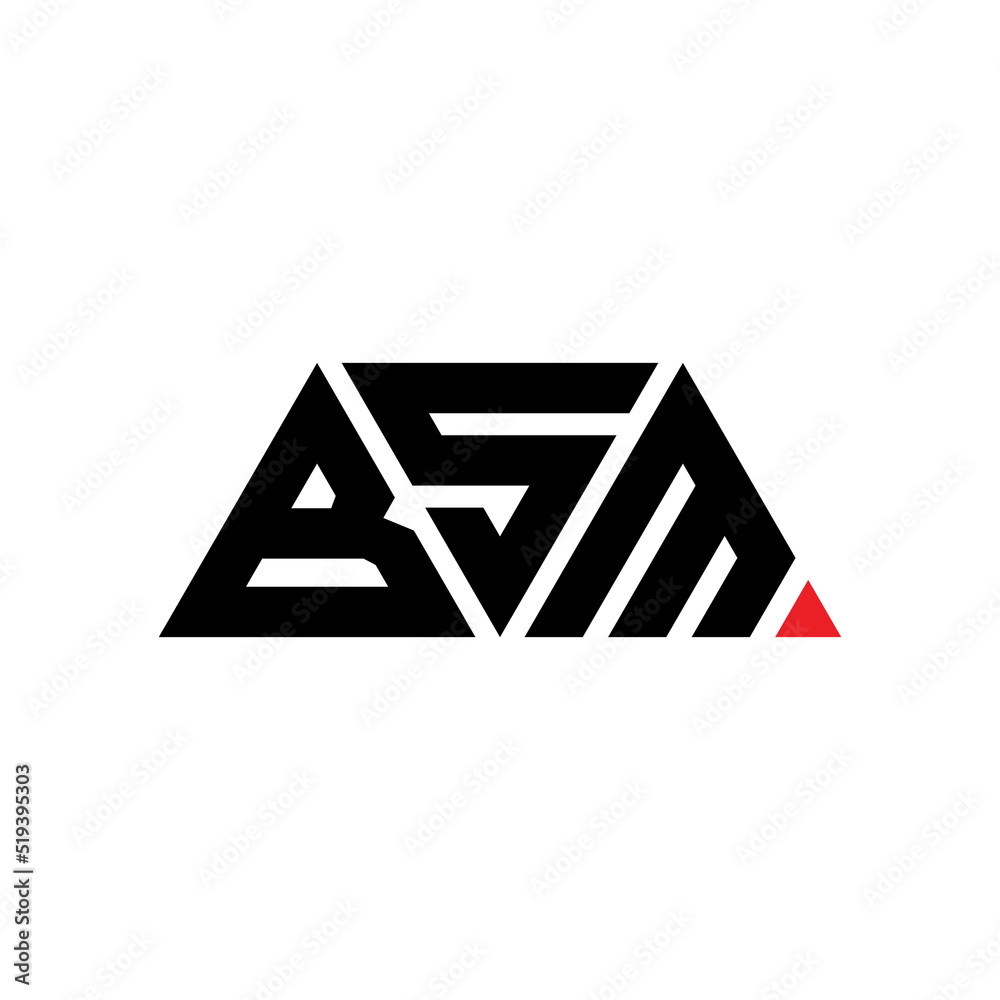 BSM triangle letter logo design with triangle shape. BSM triangle logo ...