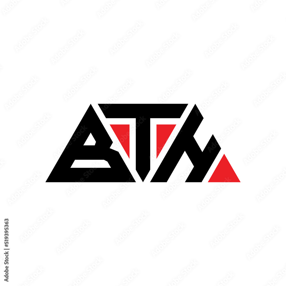 BTH triangle letter logo design with triangle shape. BTH triangle logo ...