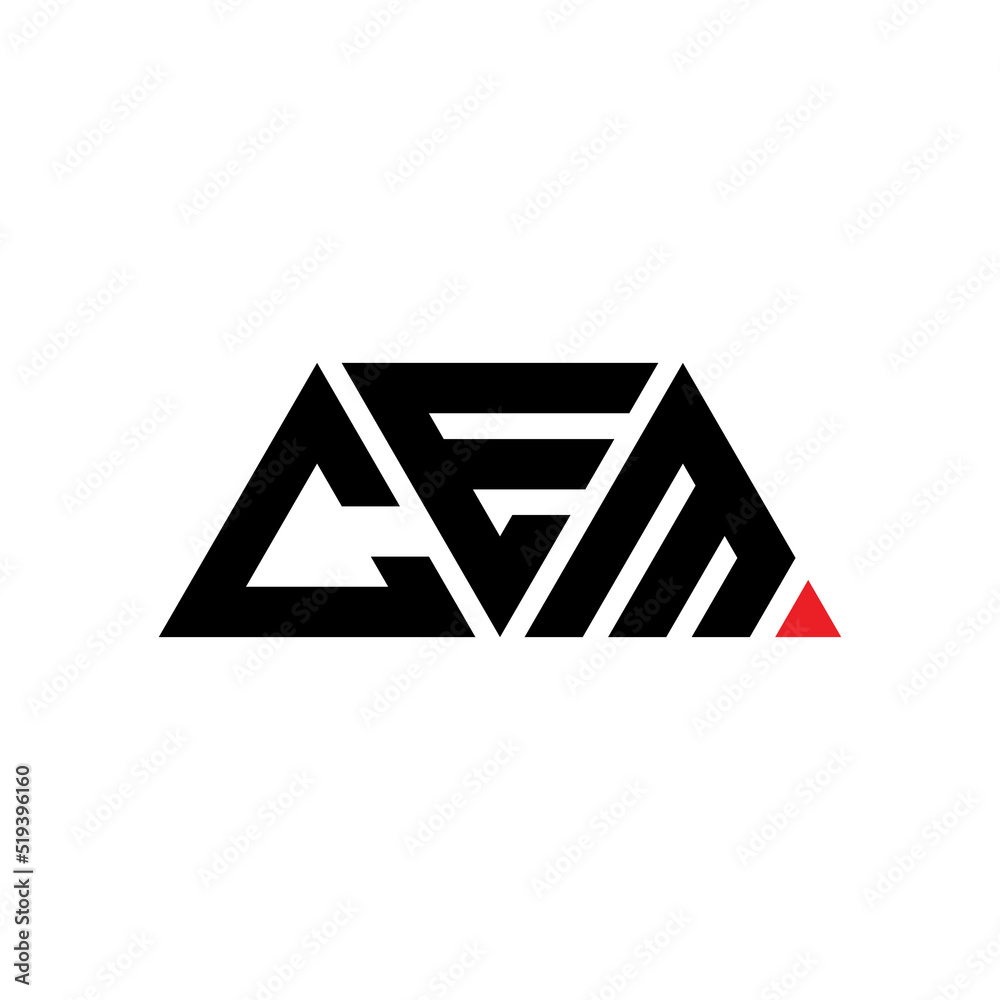 CEM triangle letter logo design with triangle shape. CEM triangle logo ...