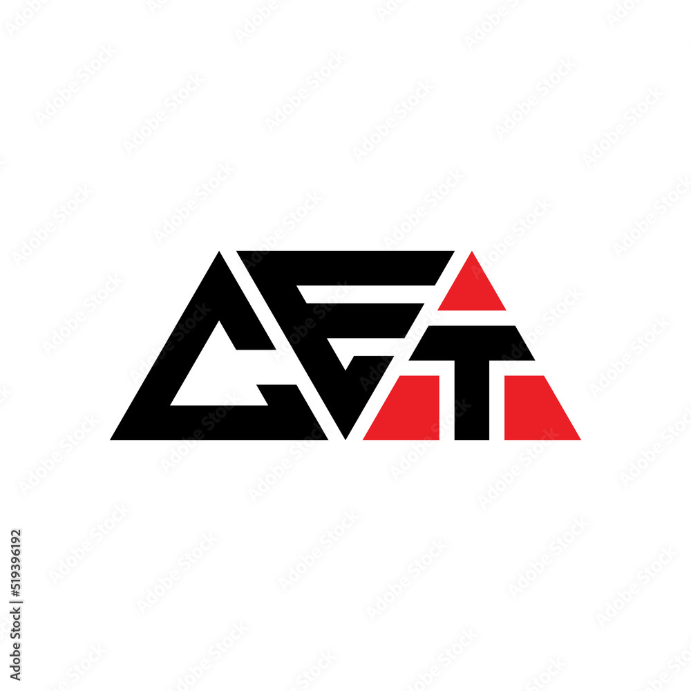 CET triangle letter logo design with triangle shape. CET triangle logo ...