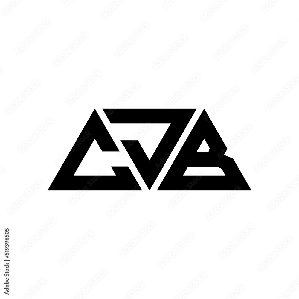 CJB triangle letter logo design with triangle shape. CJB triangle logo ...