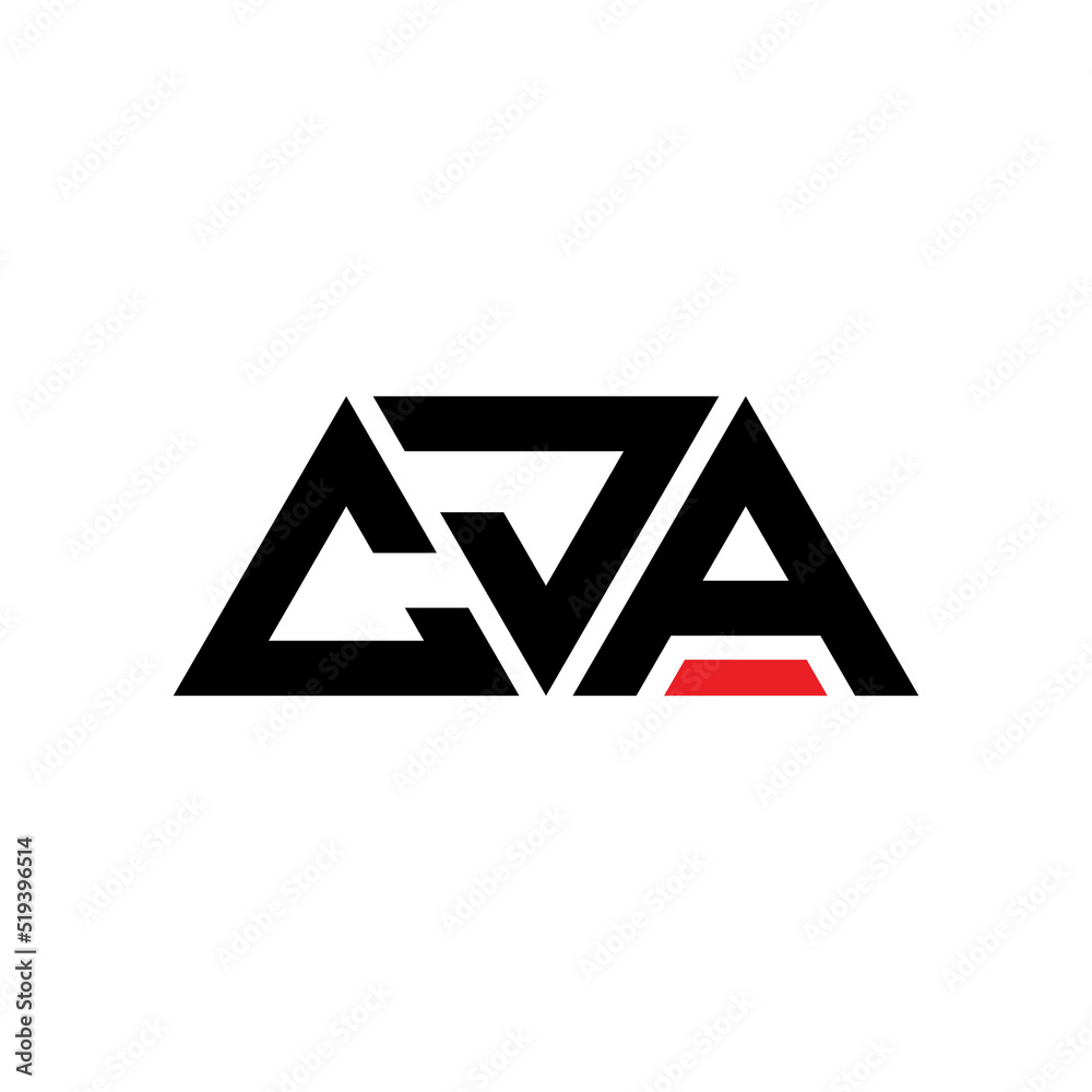 CJA triangle letter logo design with triangle shape. CJA triangle logo ...