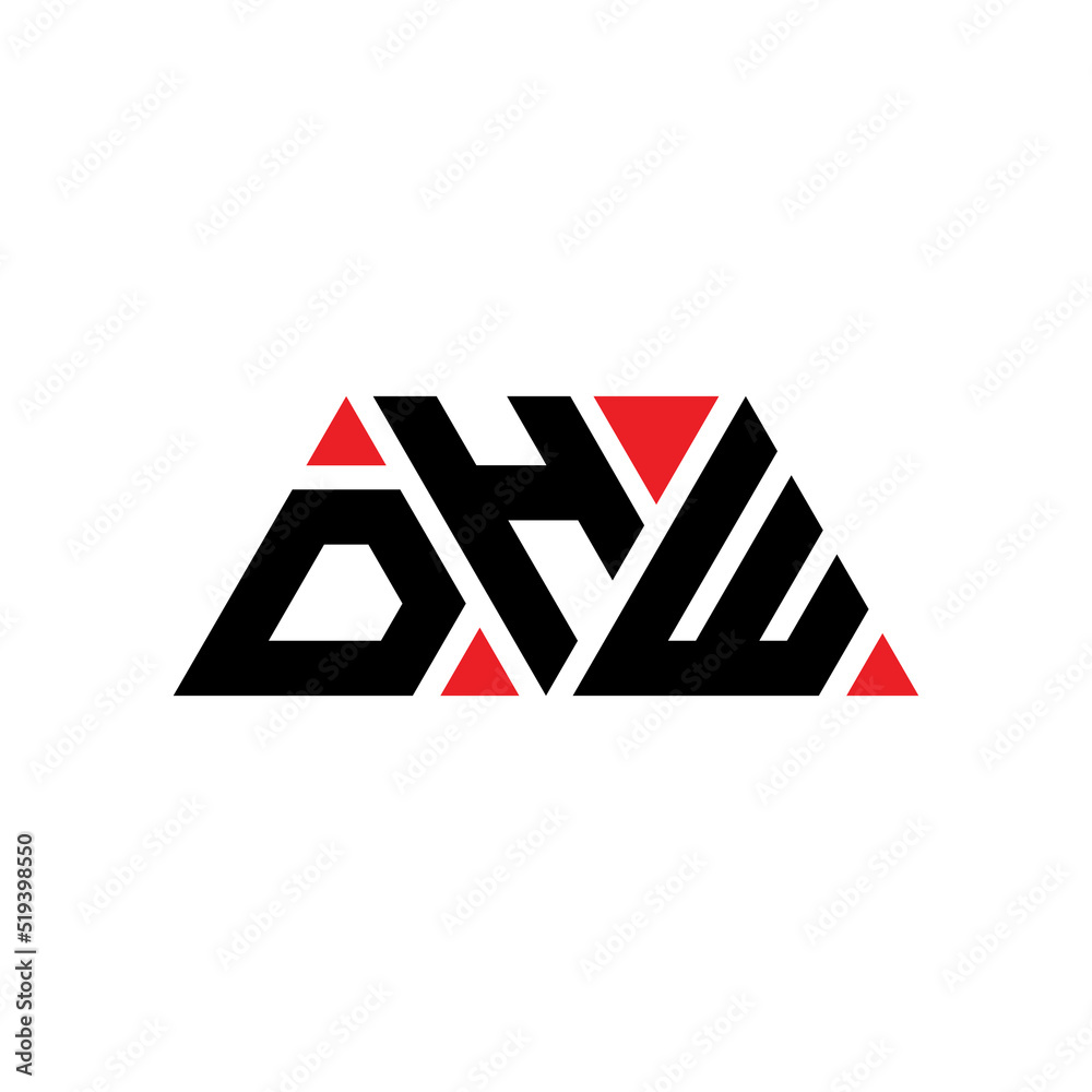 DHW triangle letter logo design with triangle shape. DHW triangle logo ...