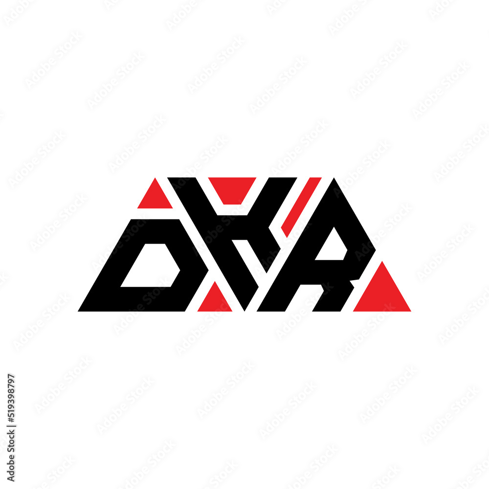 DKR triangle letter logo design with triangle shape. DKR triangle logo ...