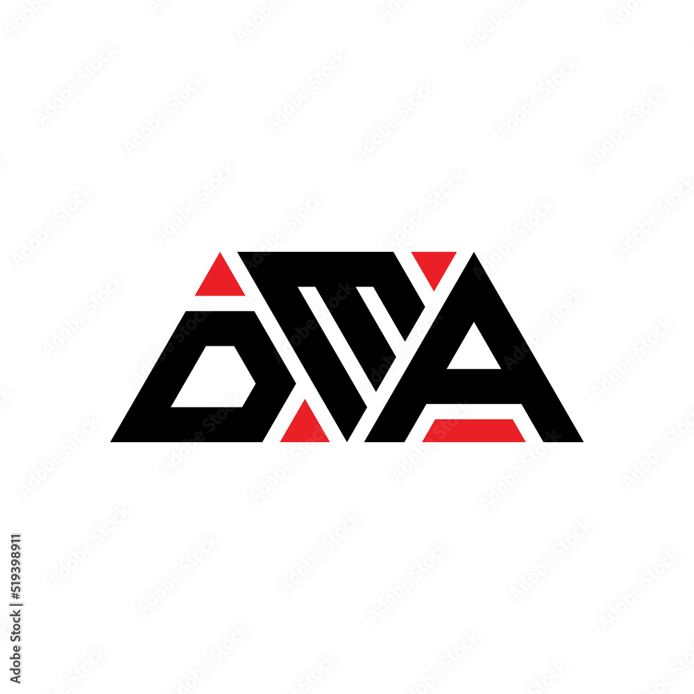 DMA triangle letter logo design with triangle shape. DMA triangle logo ...