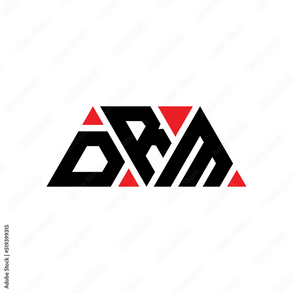 DRM triangle letter logo design with triangle shape. DRM triangle logo ...