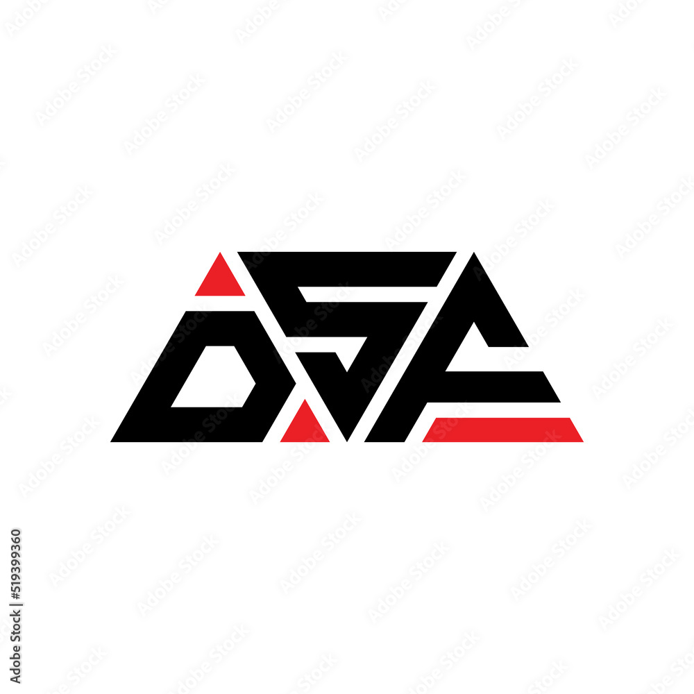 DSF triangle letter logo design with triangle shape. DSF triangle logo ...