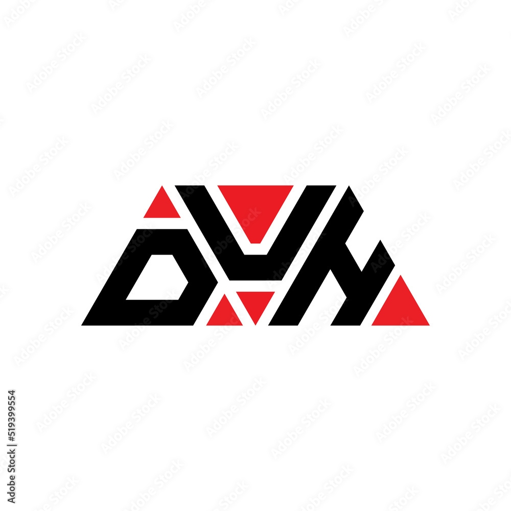 DUH triangle letter logo design with triangle shape. DUH triangle logo ...
