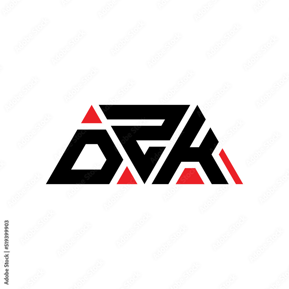 DZK triangle letter logo design with triangle shape. DZK triangle logo ...
