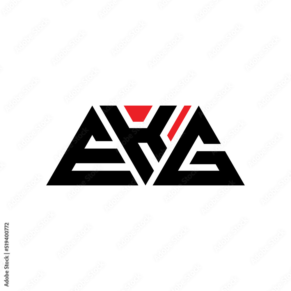 EKG triangle letter logo design with triangle shape. EKG triangle logo ...