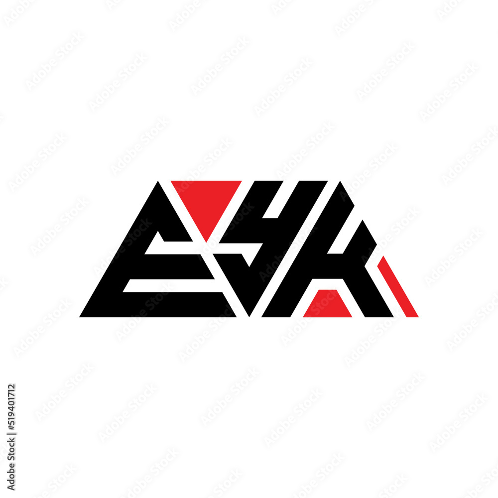EYK triangle letter logo design with triangle shape. EYK triangle logo ...