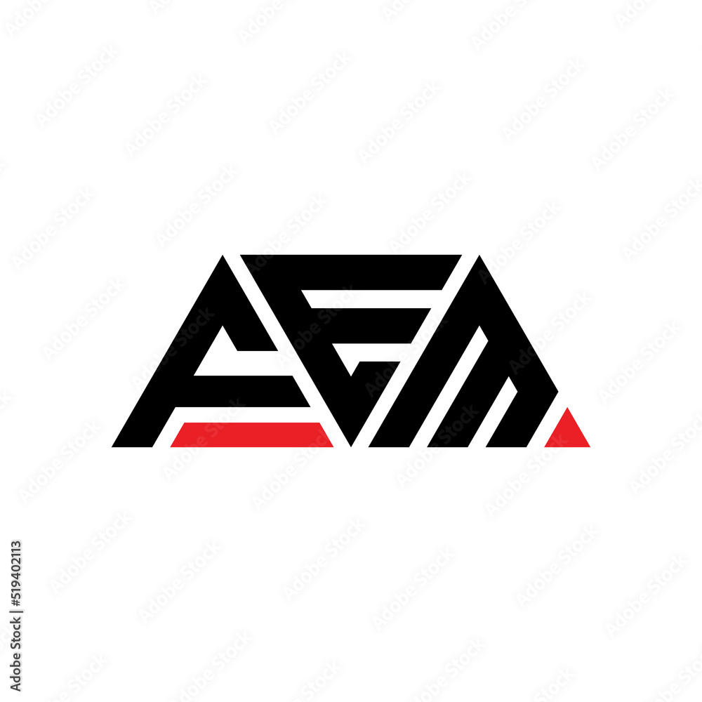 FEM triangle letter logo design with triangle shape. FEM triangle logo ...