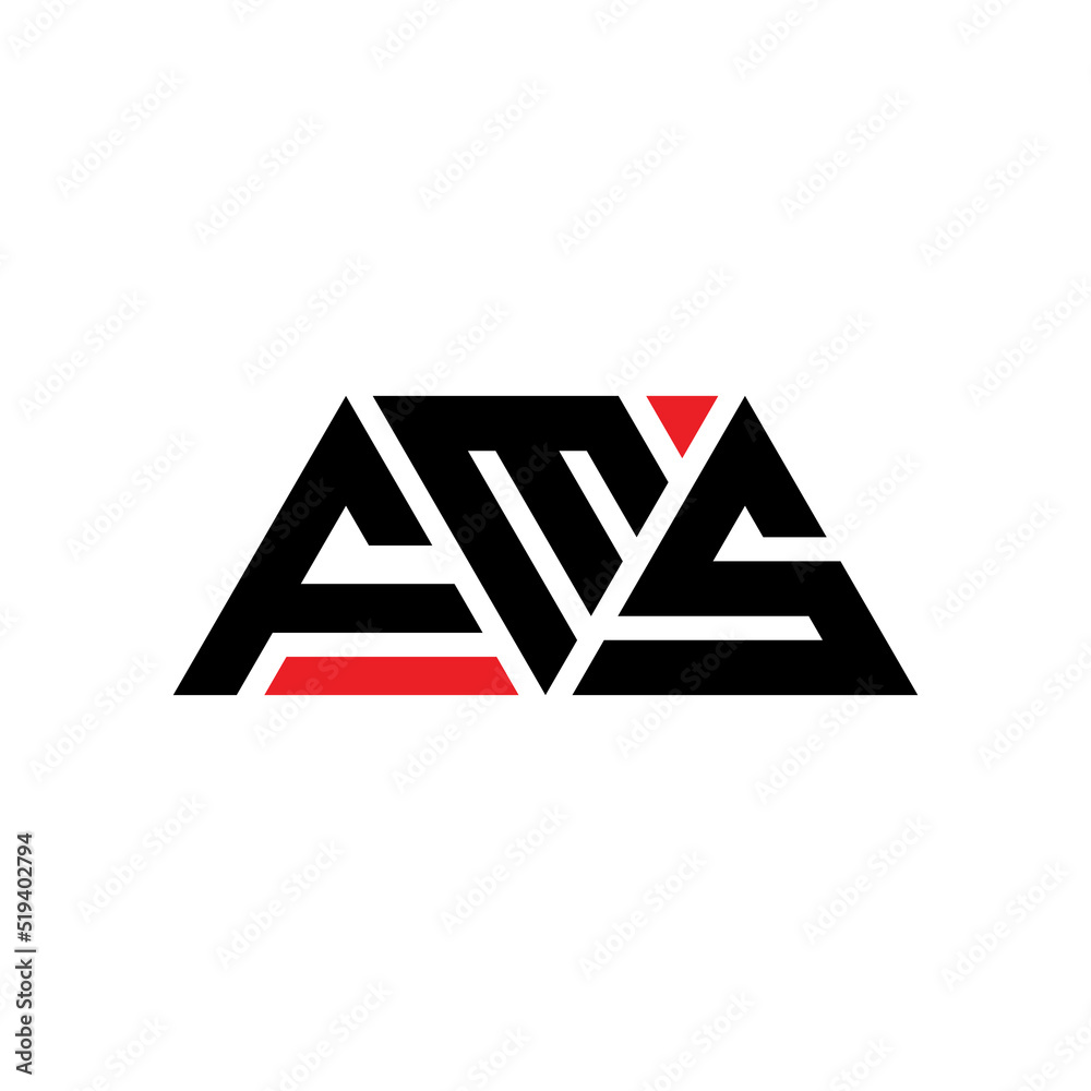 FMS triangle letter logo design with triangle shape. FMS triangle logo ...