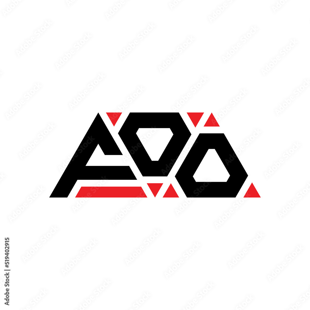FOO triangle letter logo design with triangle shape. FOO triangle logo ...
