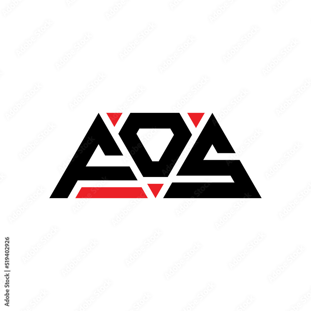 FOS triangle letter logo design with triangle shape. FOS triangle logo ...