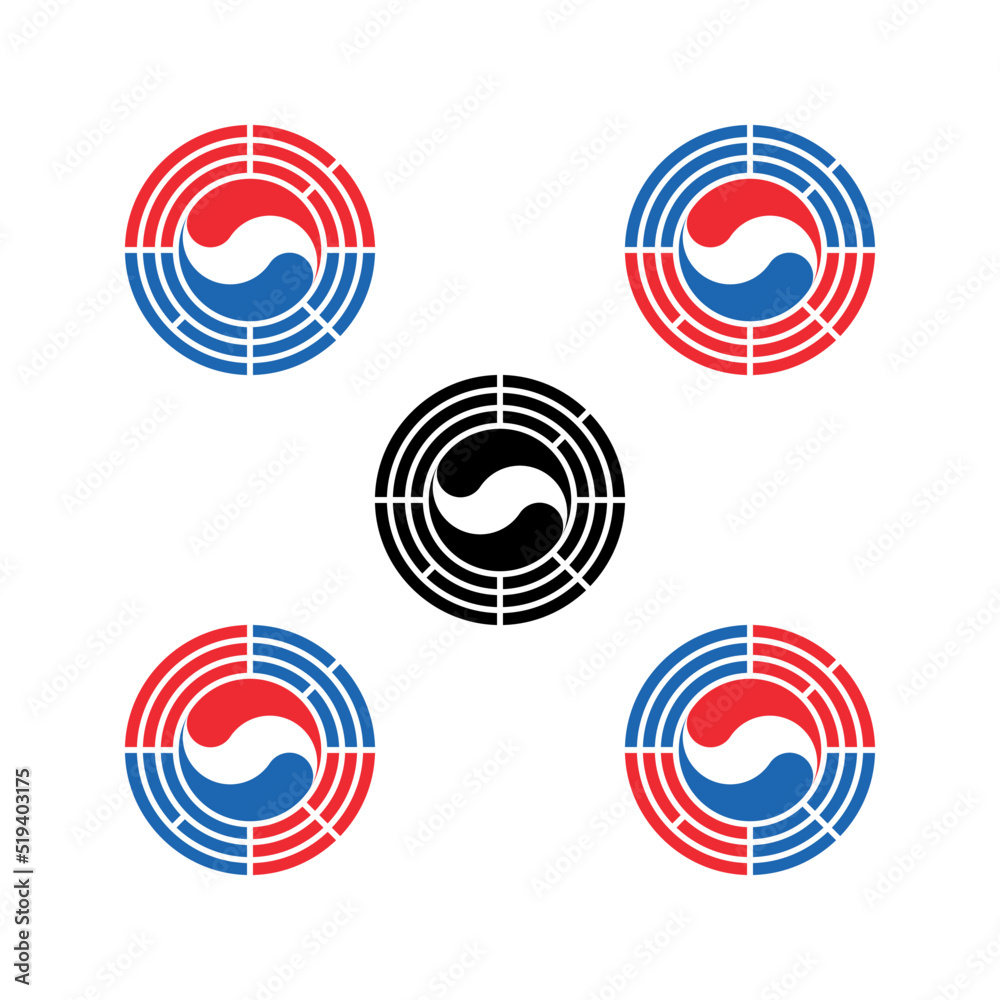 round icon set. korean logo design. vector illustration isolated on ...
