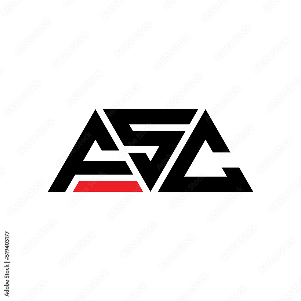 FSC triangle letter logo design with triangle shape. FSC triangle logo ...
