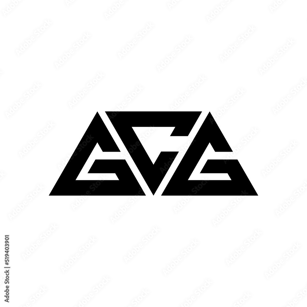GCG triangle letter logo design with triangle shape. GCG triangle logo ...