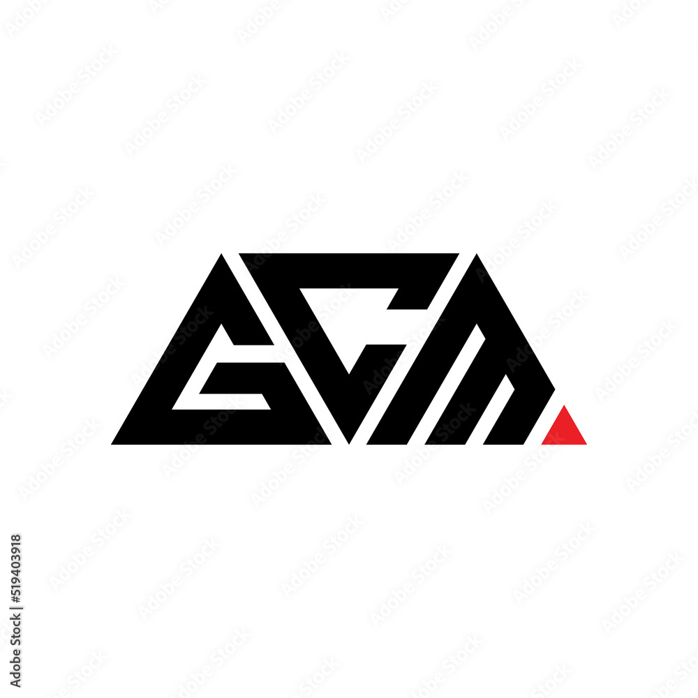 GCM triangle letter logo design with triangle shape. GCM triangle logo ...