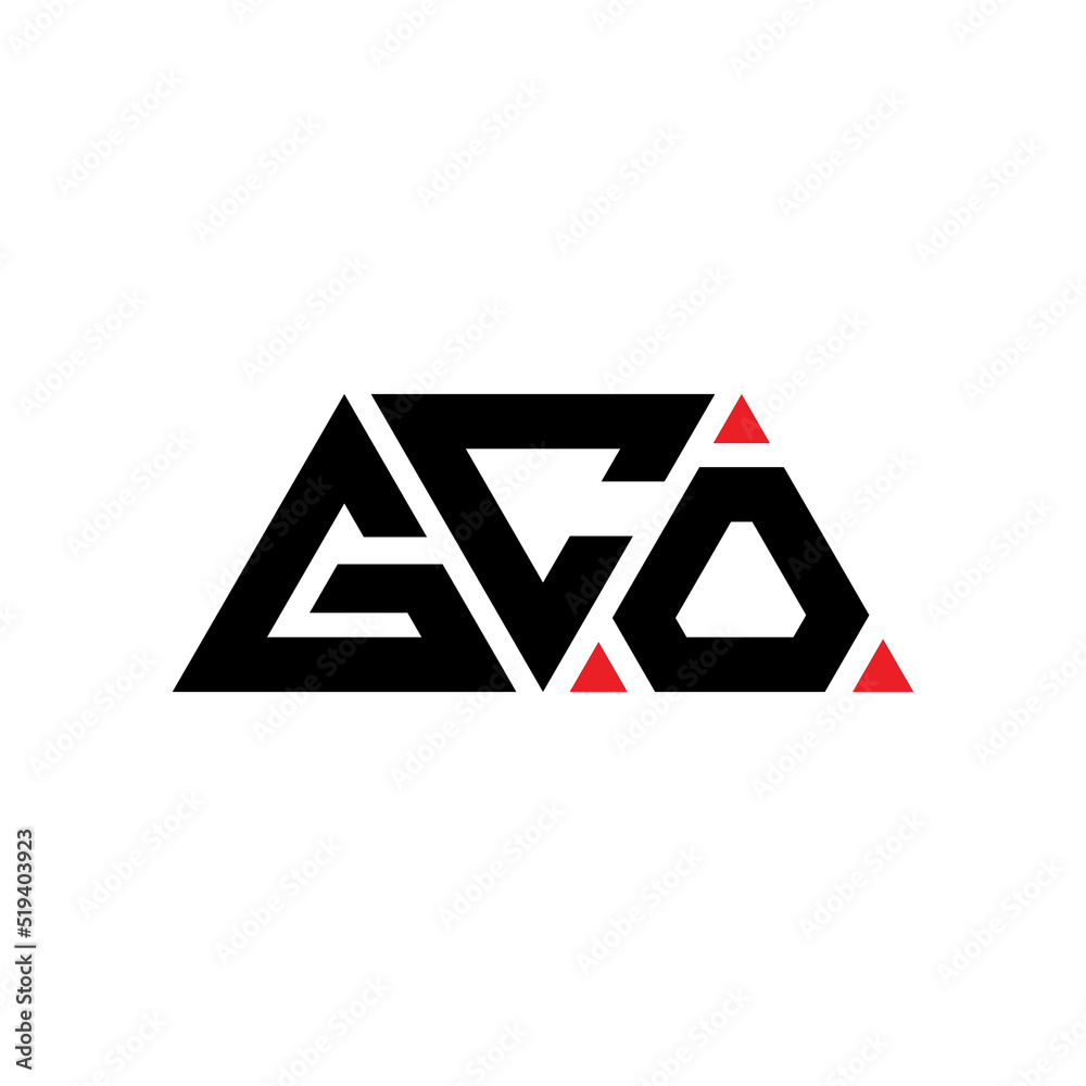 GCO triangle letter logo design with triangle shape. GCO triangle logo ...