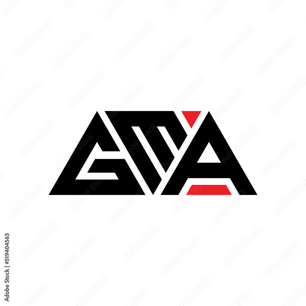 GMA triangle letter logo design with triangle shape. GMA triangle logo ...