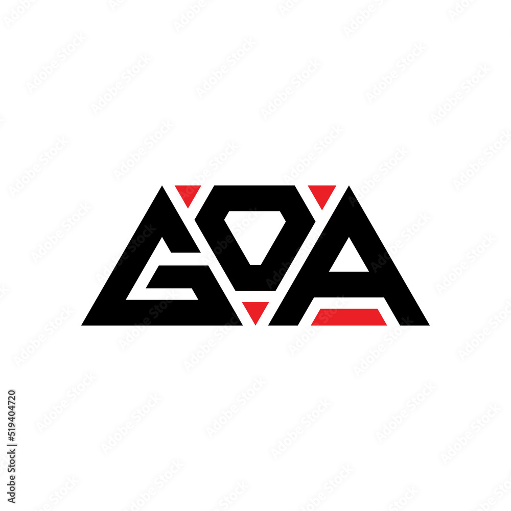 GOA triangle letter logo design with triangle shape. GOA triangle logo ...